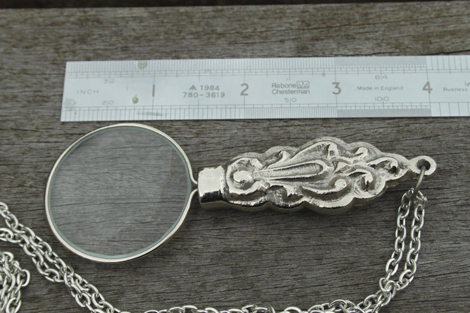 Magnifying Lens on Chain Antique Style - Etsy