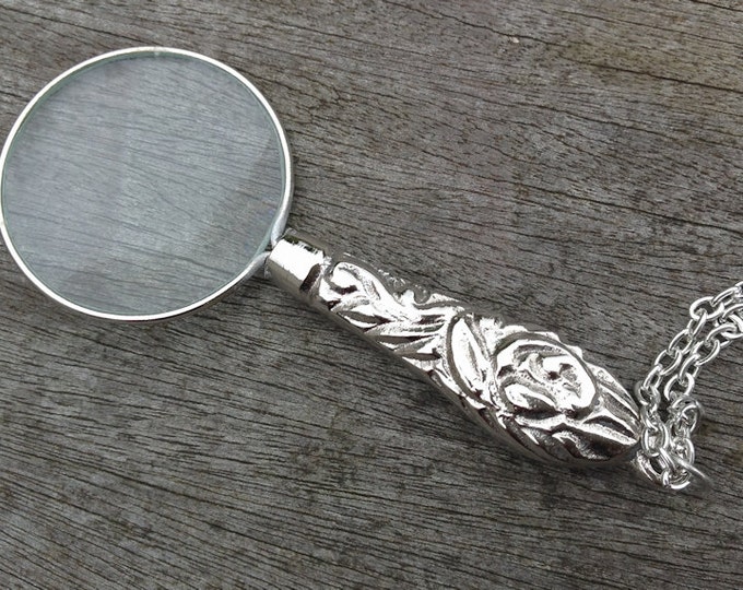 Magnifying Lens on Chain Antique Style - Etsy UK