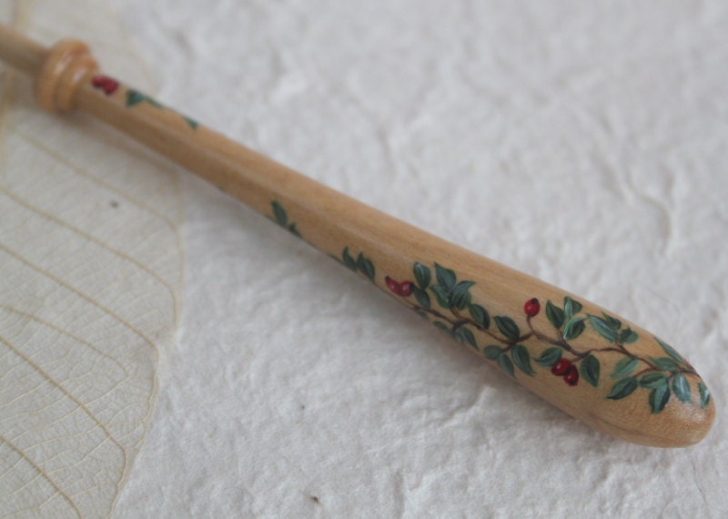 Painted Bayeux Lace Bobbin Spiral Berries and Leaves - Etsy UK