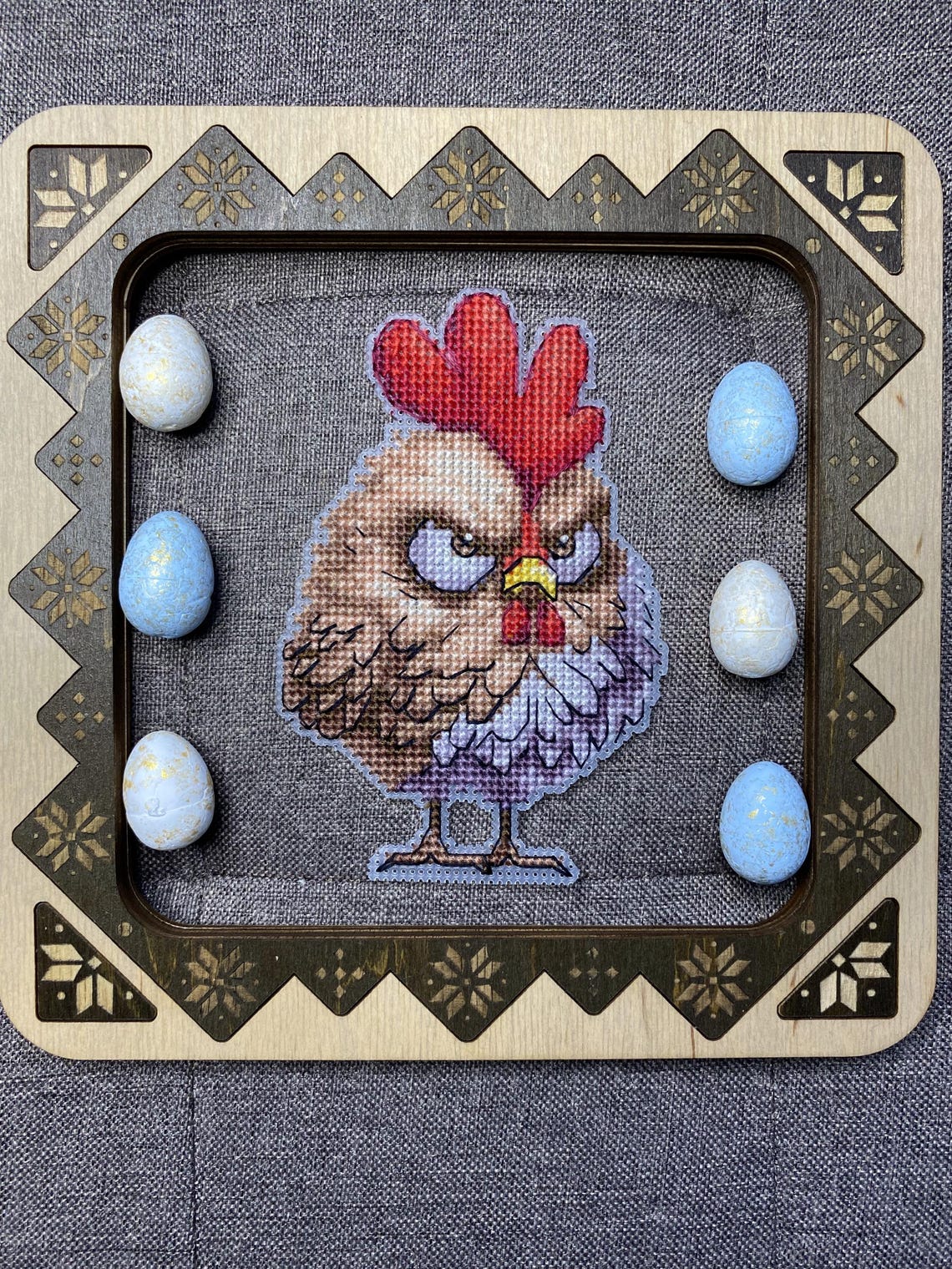 Grumpy Rooster Cross Stitch Pattern PDF, Funny Chicken Embroidery, Cock ...