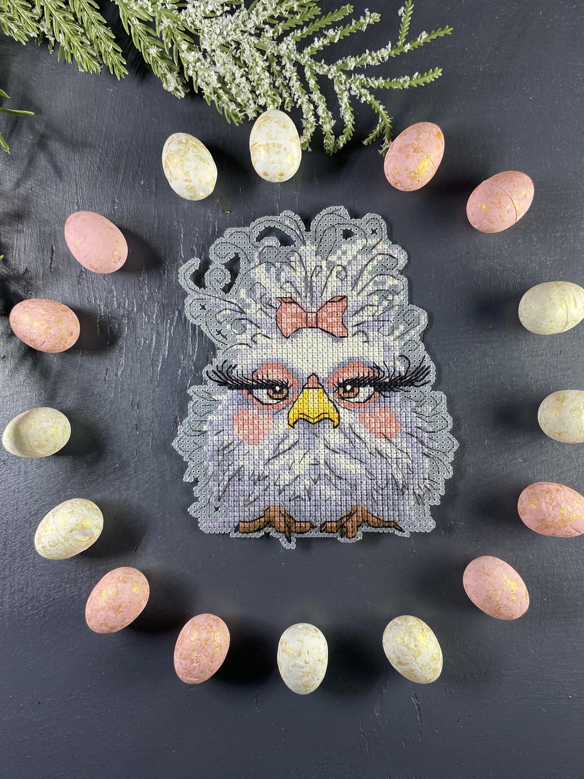 Funny Chicken Cross Stitch Pattern PDF, Glamour Hen Embroidery Chart ...