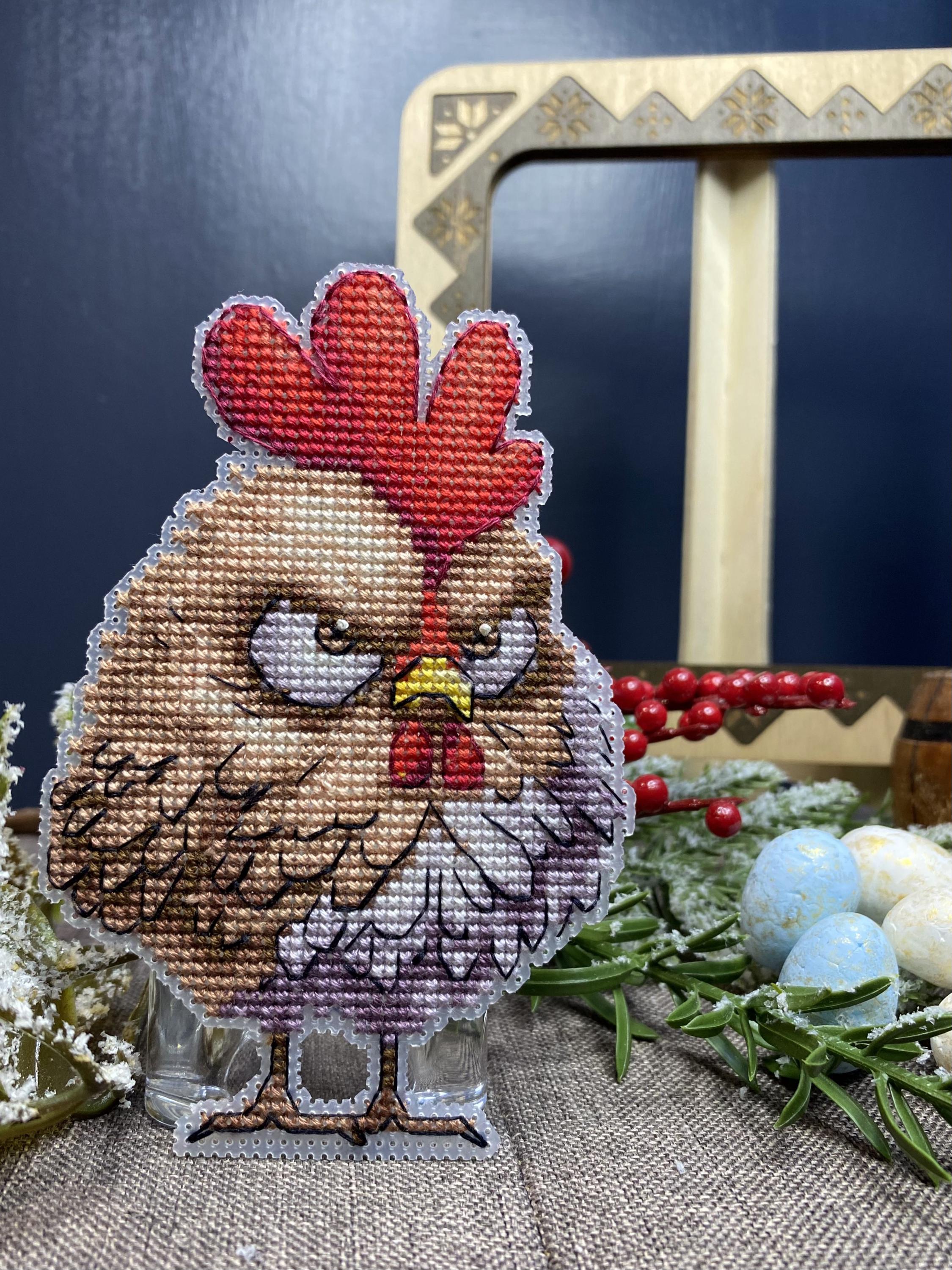 Grumpy Rooster Cross Stitch Pattern PDF, Funny Chicken Embroidery, Cock ...