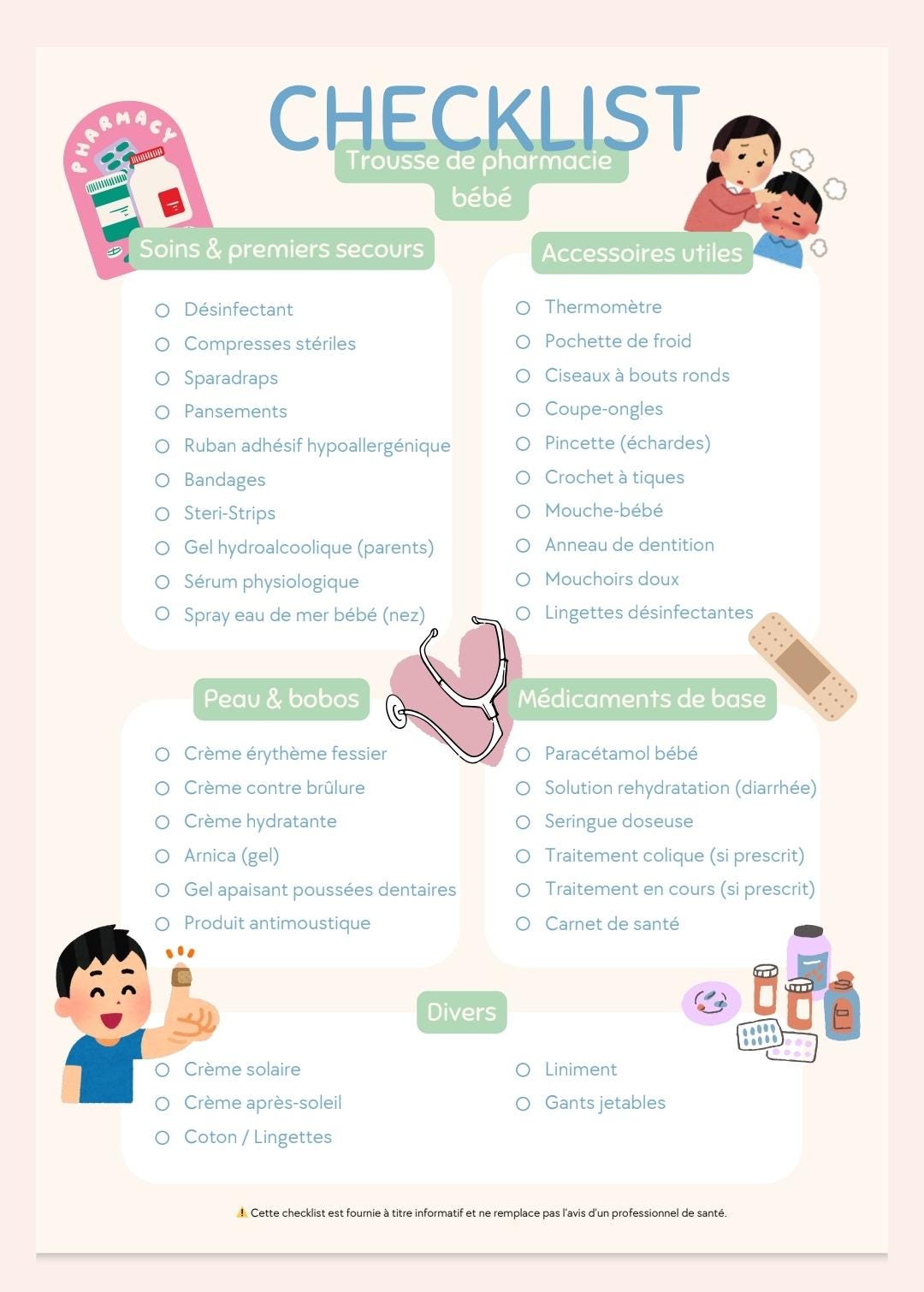 Baby First Aid Kit Checklist | Printable PDF | Baby Health Essentials ...