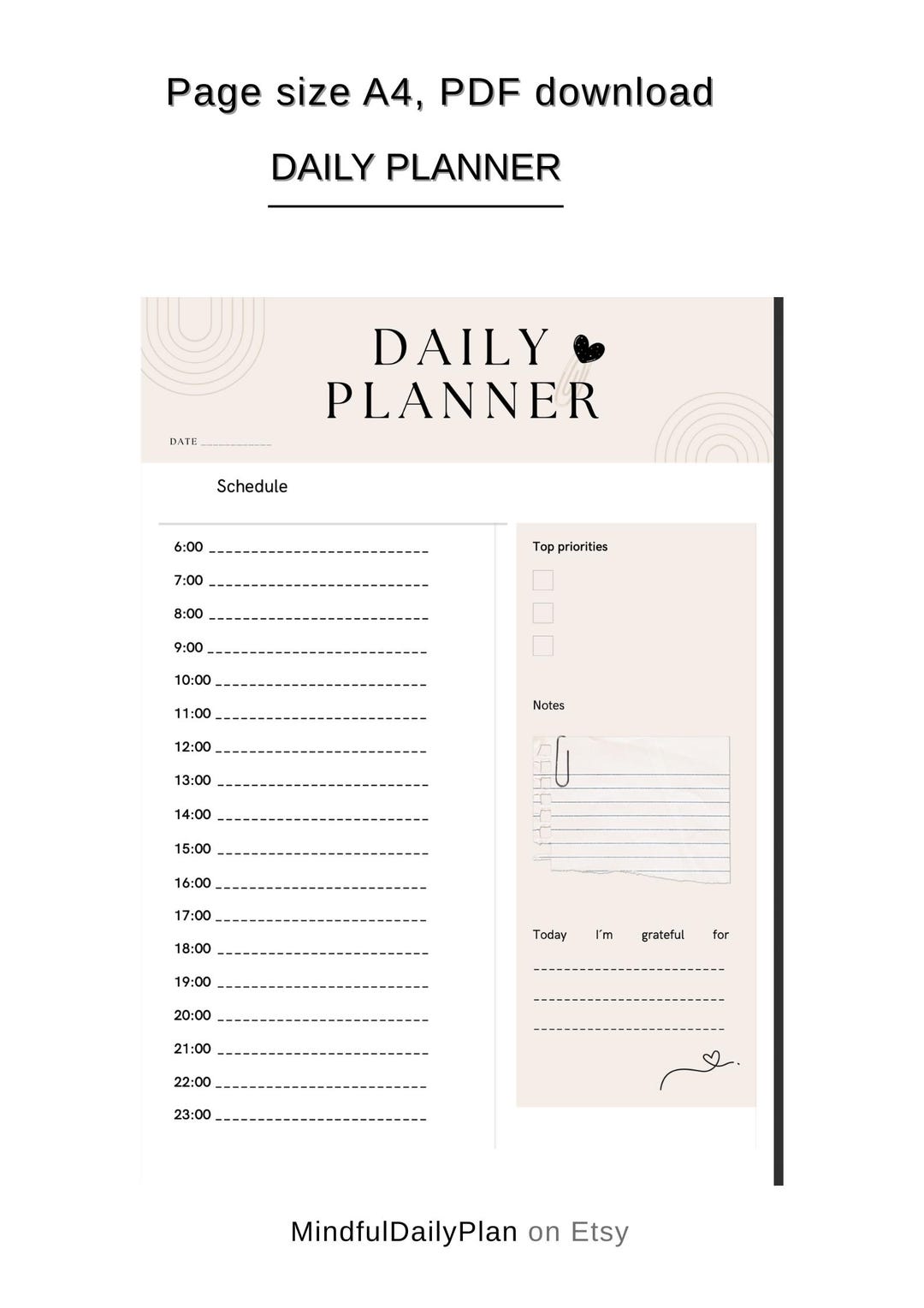 Minimal Weekly Planner Printable | PDF A4 A5 US Letter | Digital ...