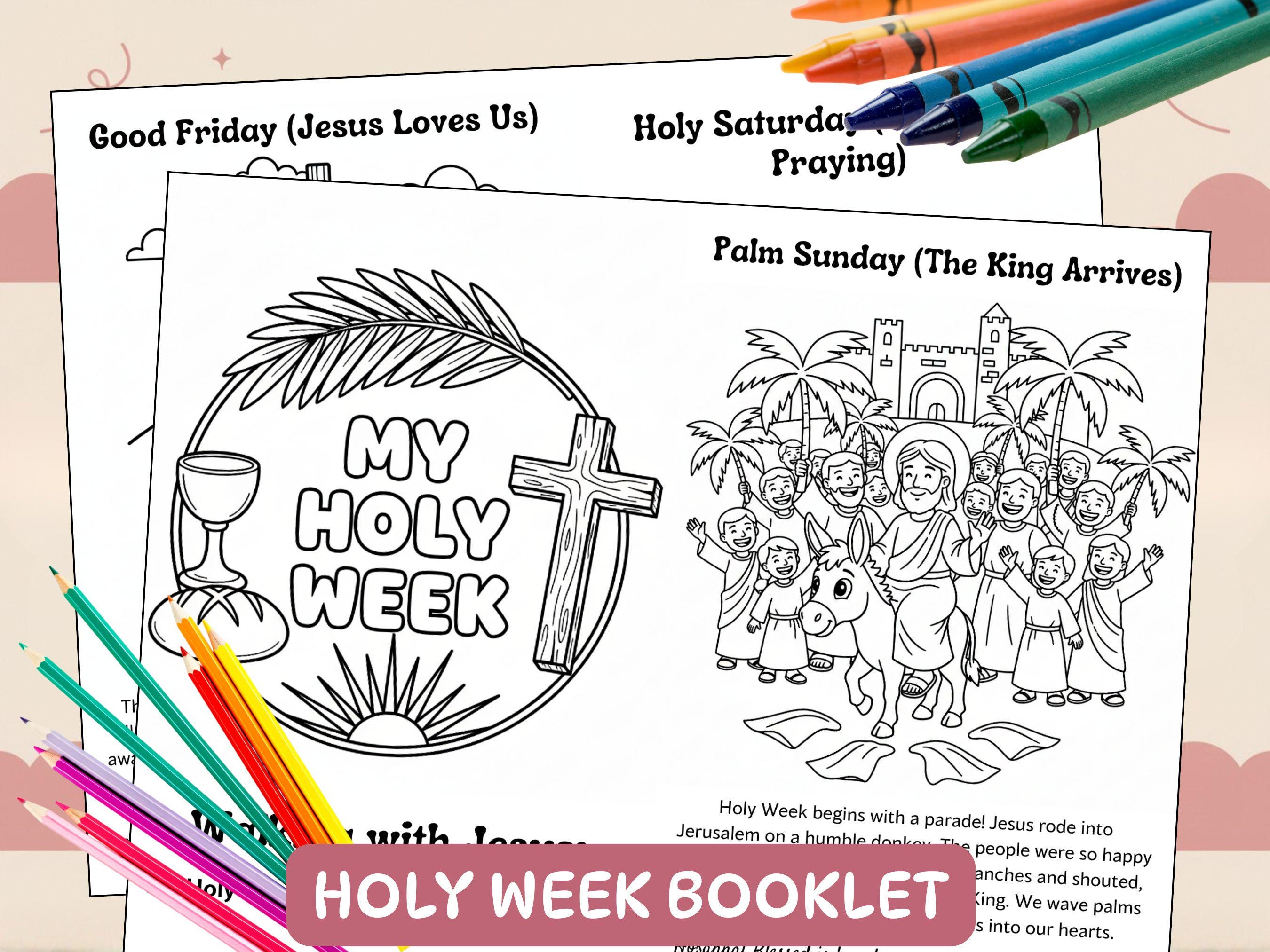 Holy Week Activity Booklet for Kids Easter Story Printable Catholic ...