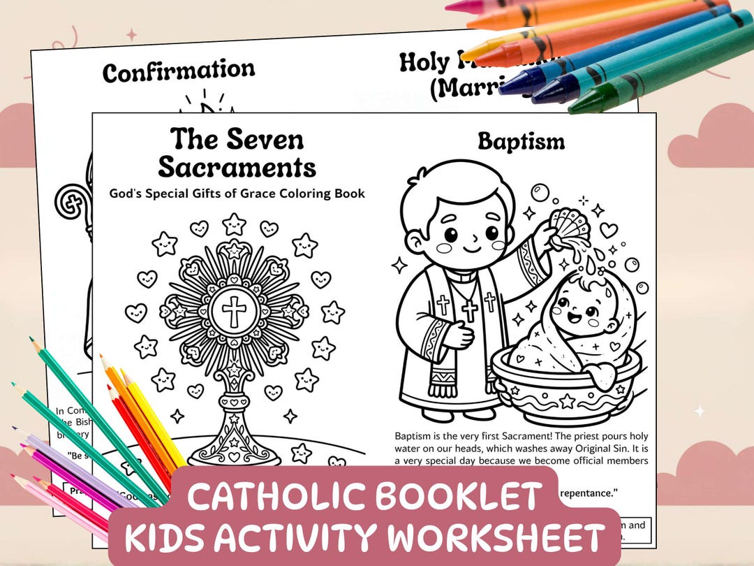 Seven Sacraments Booklet, Kids Catholic Sunday School Lesson ...