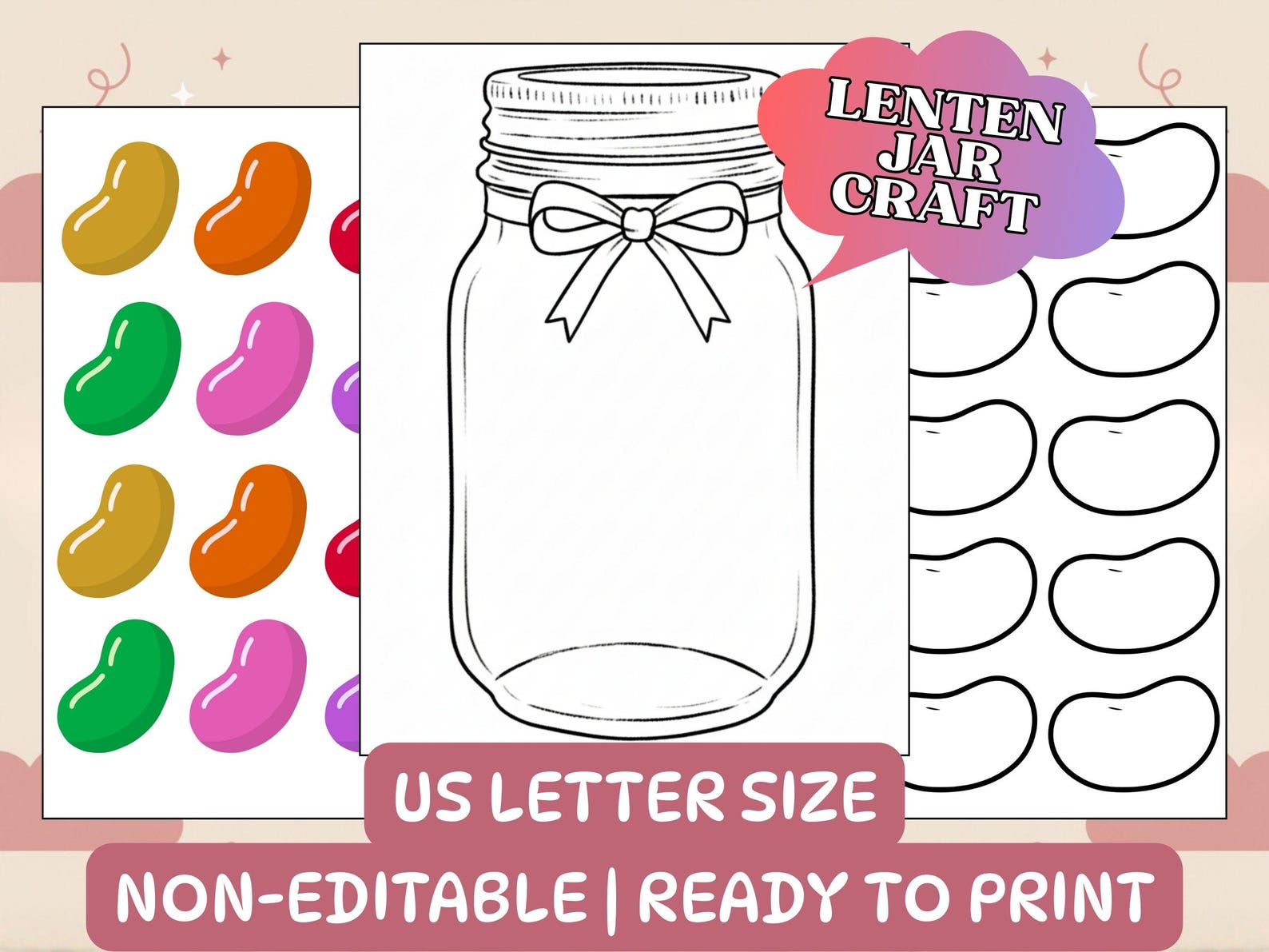 Printable Lent Craft for Kids Good Deeds Jar Catholic Easter Activity ...