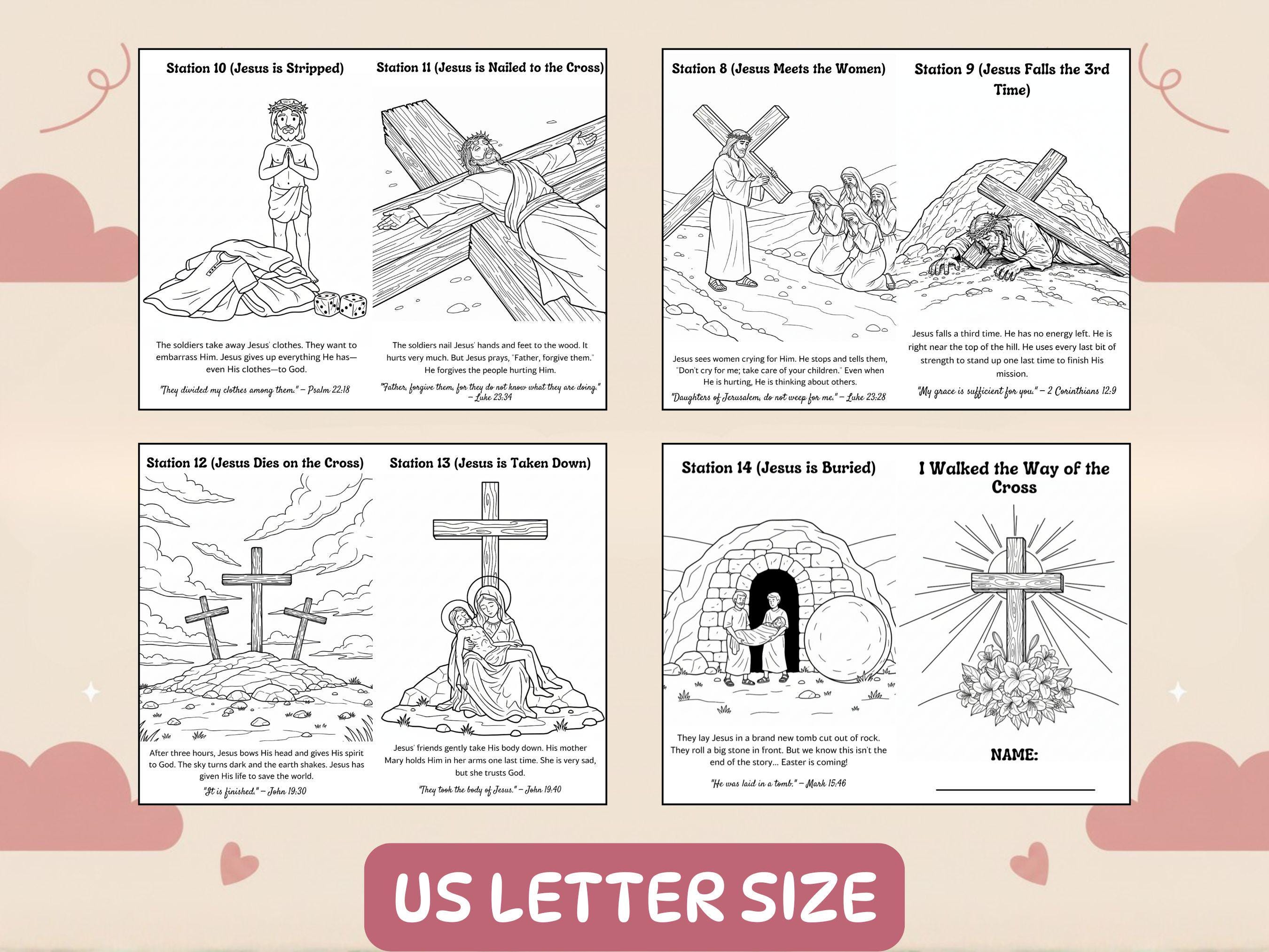 Stations of the Cross Booklet Kids Printable Catholic Lent Booklet Way ...