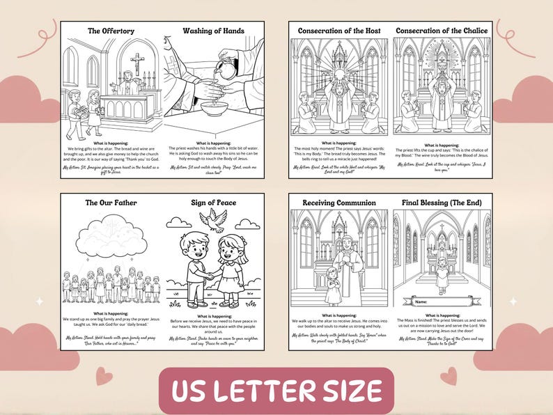 Catholic Order of Mass Printable Booklet Kids Walk Through Mass First ...