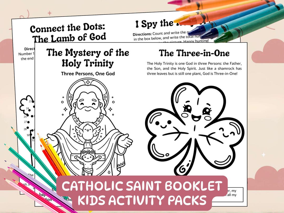 The Holy Trinity Activity Packs Catholic Saint Booklet Kids All Saints ...