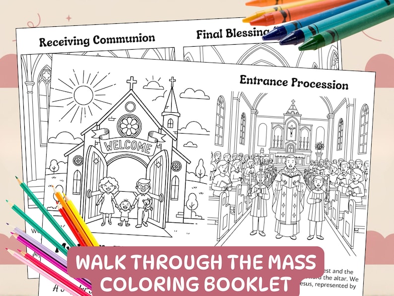 Catholic Order of Mass Printable Booklet Kids Walk Through Mass First ...