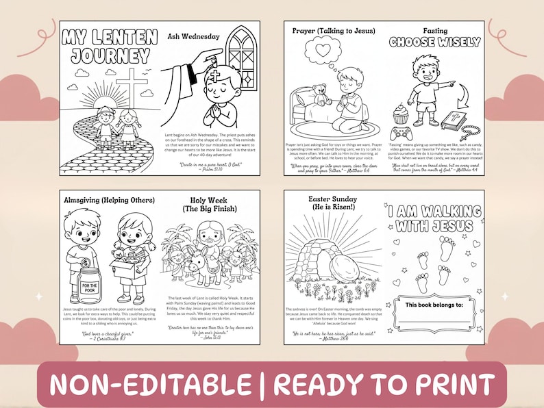 Catholic Lent Booklet Activity for Kids My Lenten Journey Printable ...