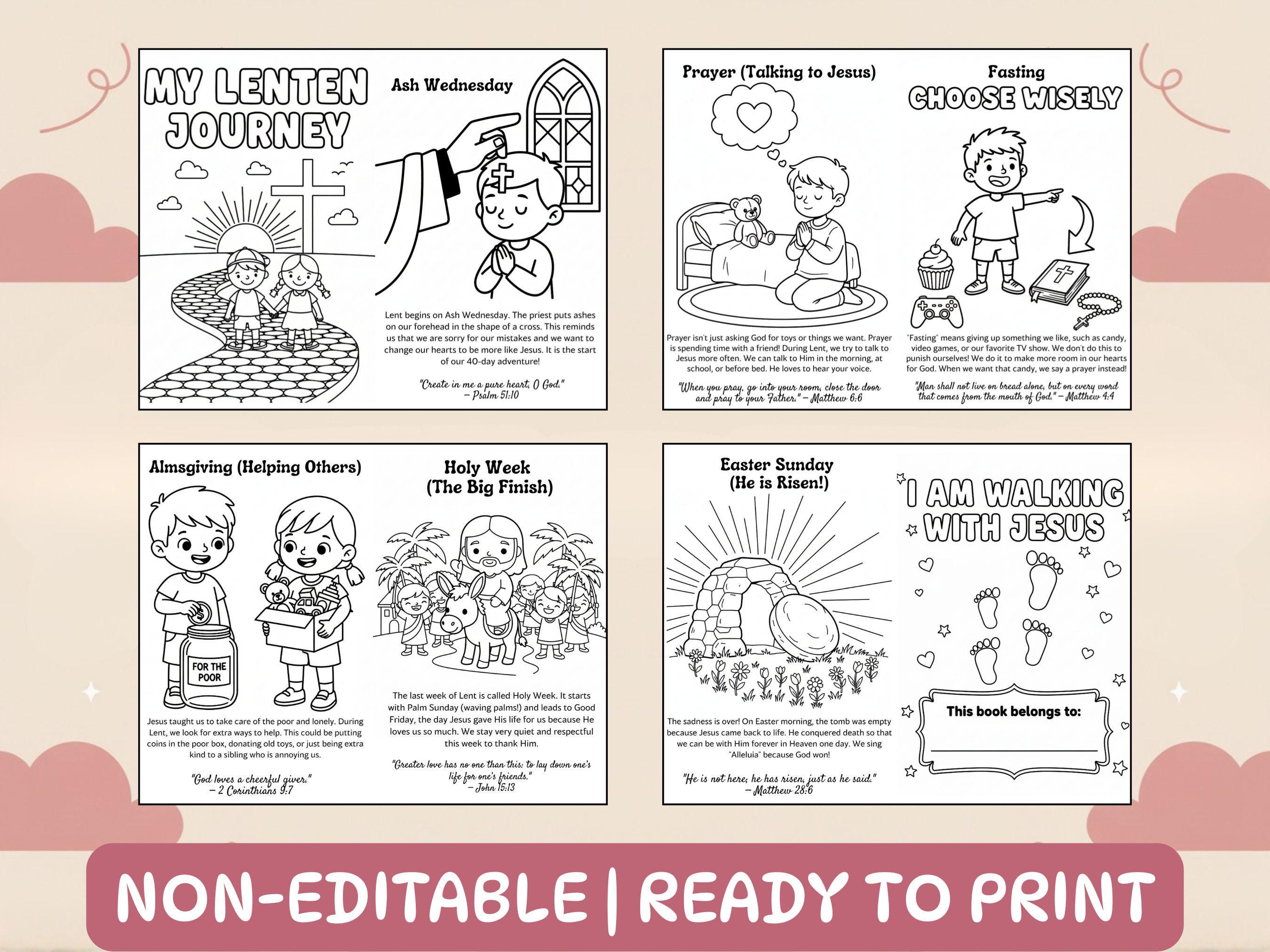 Catholic Lent Booklet Activity for Kids My Lenten Journey Printable ...
