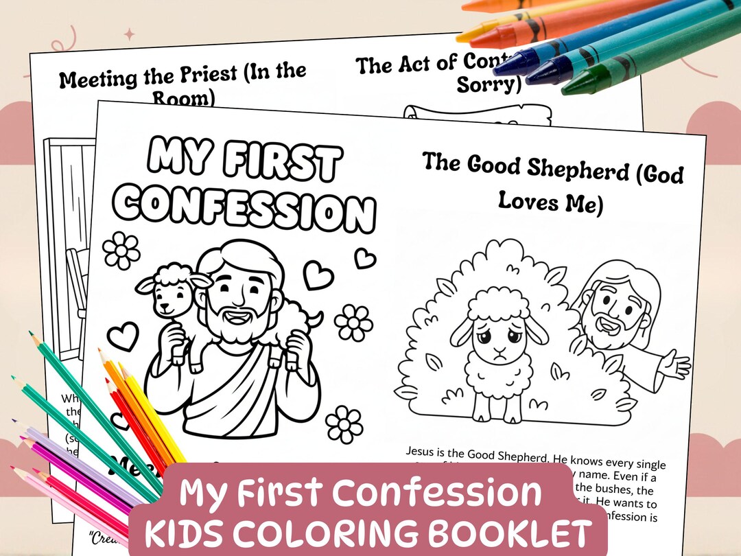 First Confession Guide Catholic First Reconciliation Booklet Kids ...