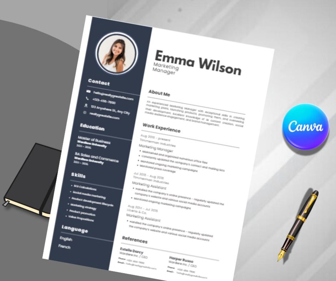 ATS Resume Template, Cover Letter, References (word, Pages, Google Docs ...