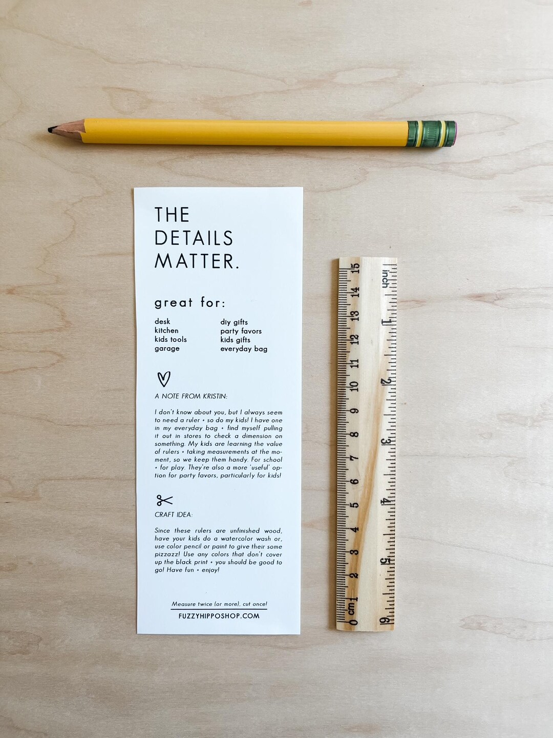 The Details Matter - 6" Wood Ruler | Desk Ruler | Kids Ruler | Small ...