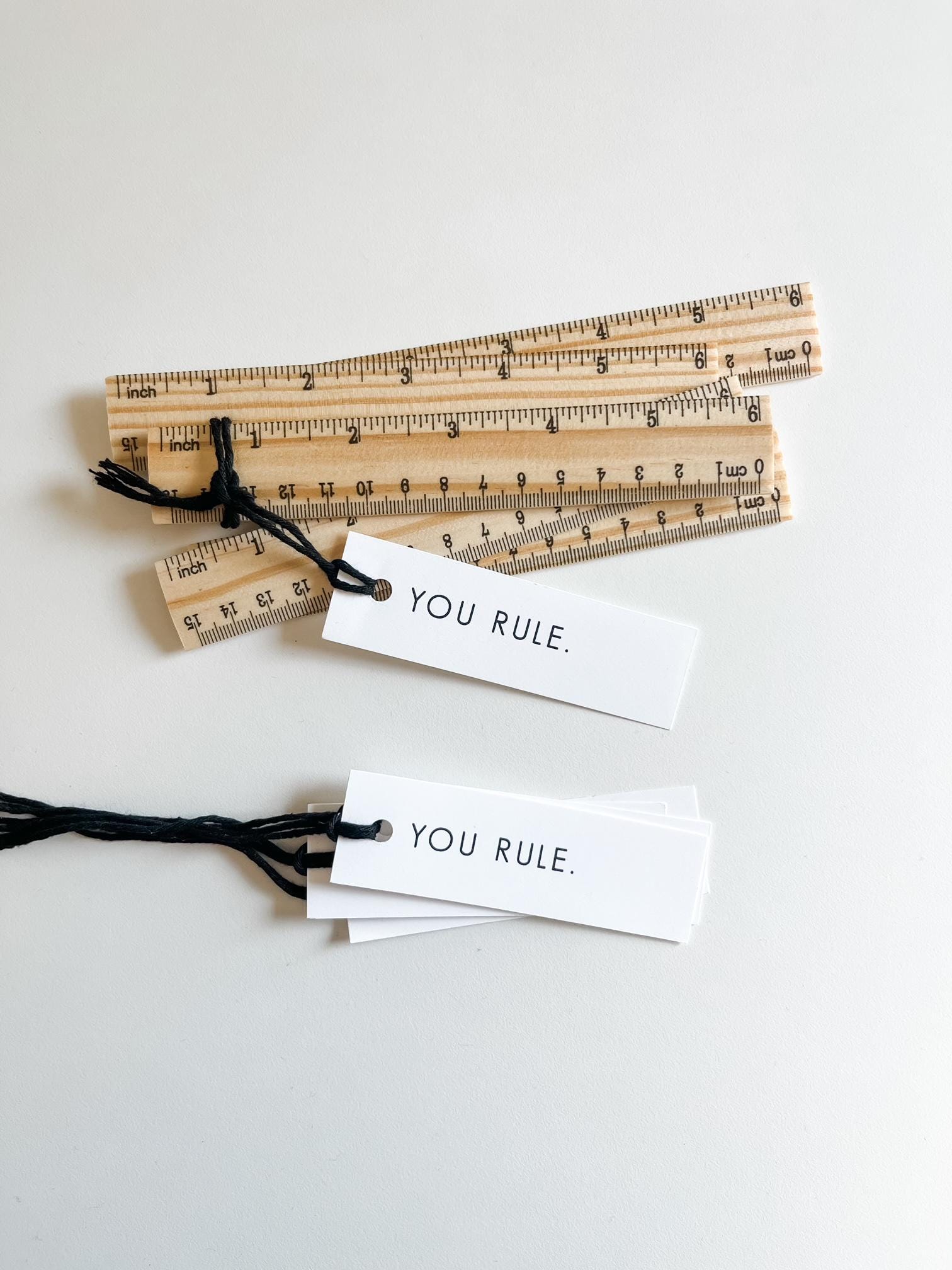 You Rule - 6" Wood Rulers + Gift Tags | Set of 5 | Desk Ruler | Kids ...