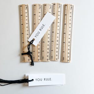 You Rule - 6" Wood Rulers + Gift Tags | Set of 5 | Desk Ruler | Kids ...