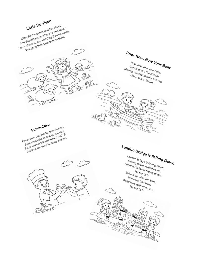 Nursery Rhymes Coloring Book - Etsy