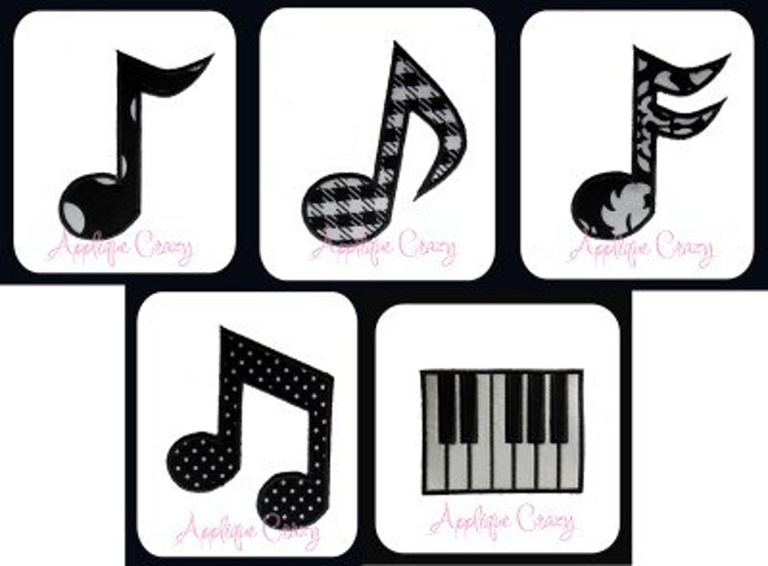 Music Applique Designs - Etsy