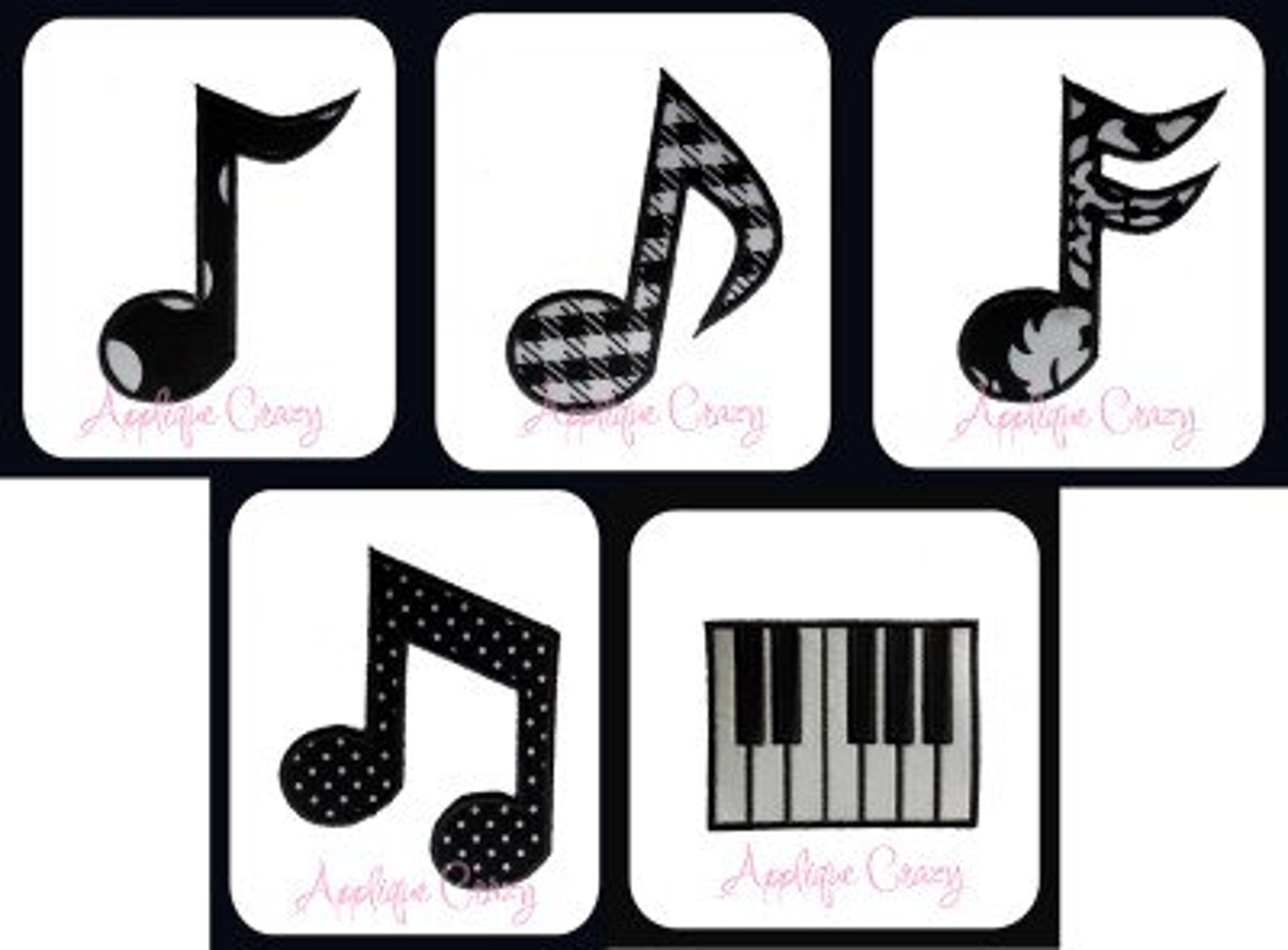 Music Applique Designs - Etsy