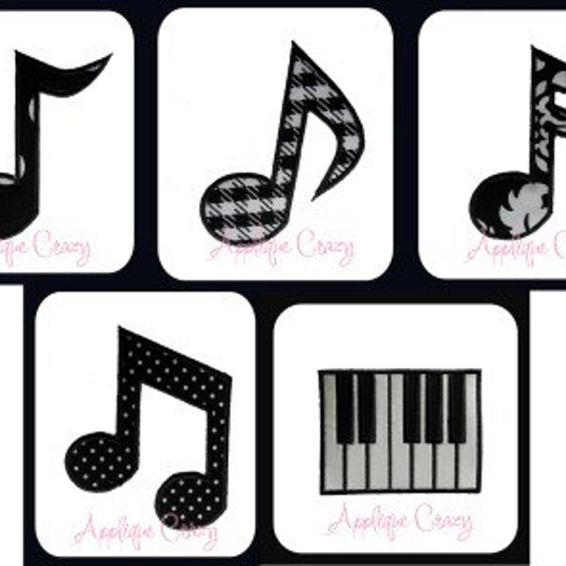 Music Notes Applique - Etsy