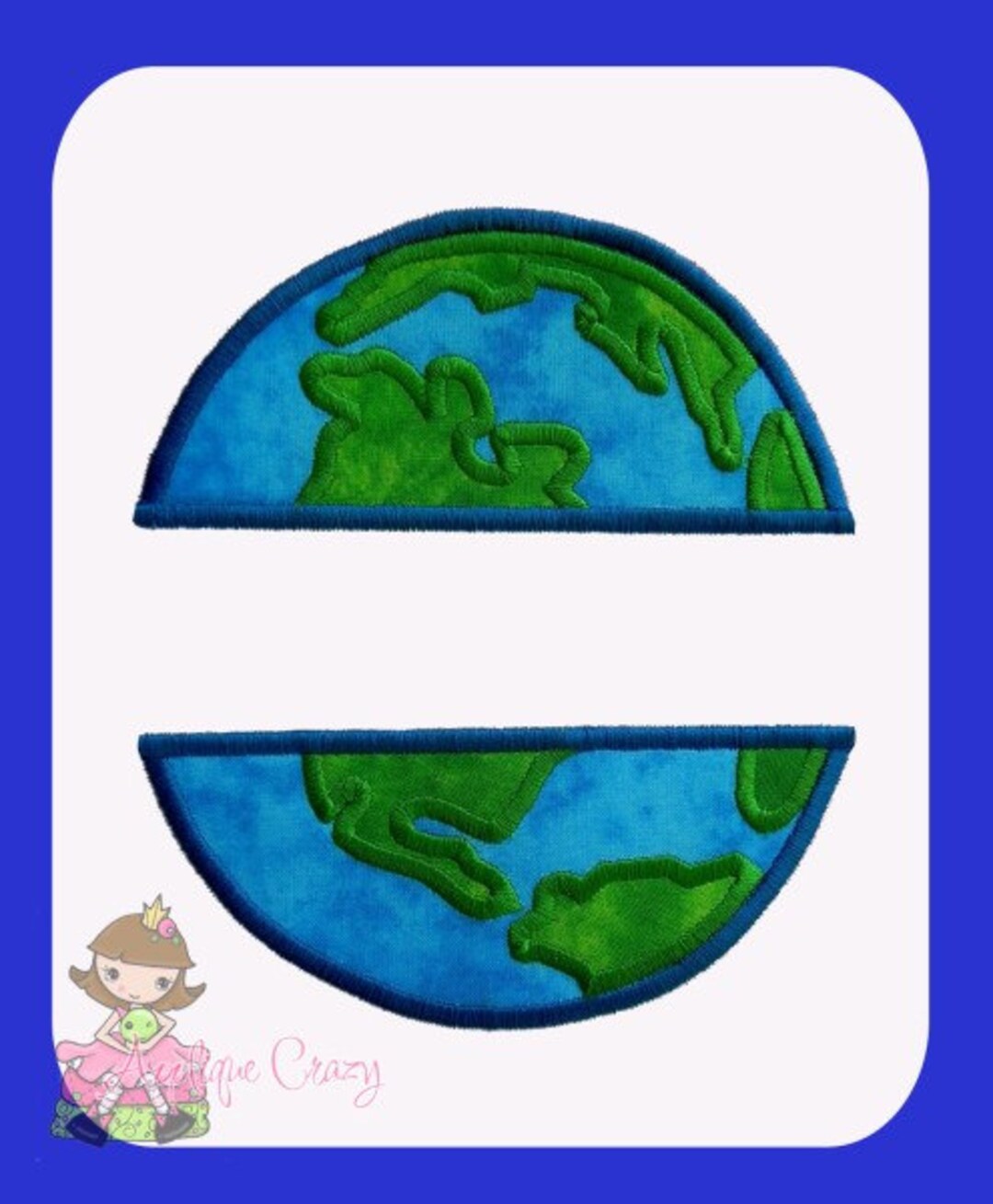 Split World Applique Design - Etsy