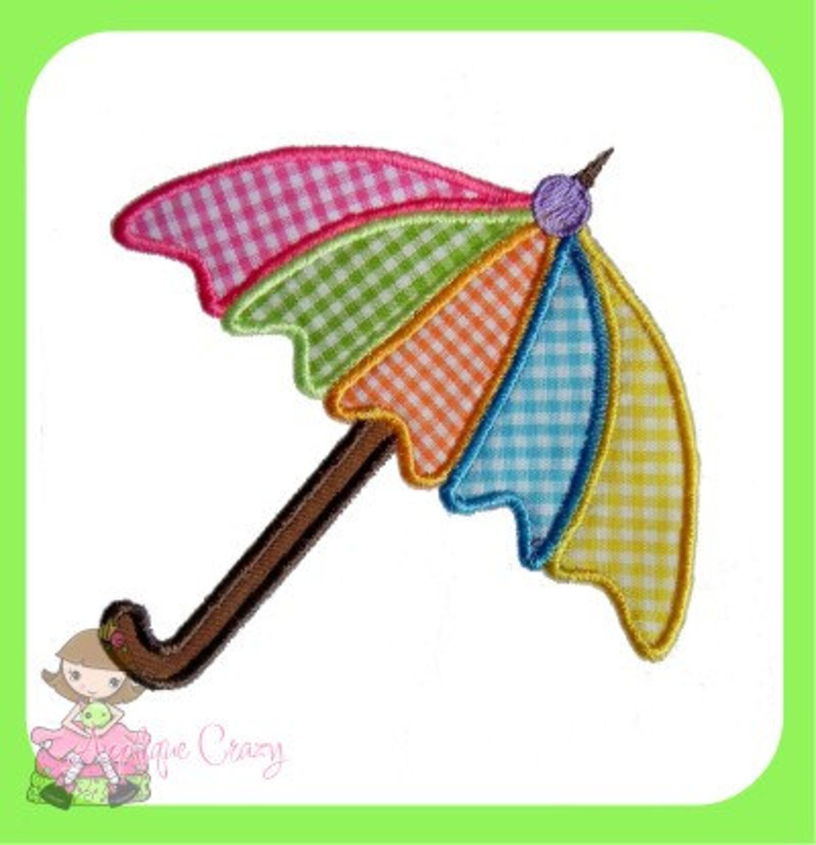 Umbrella Applique Design - Etsy