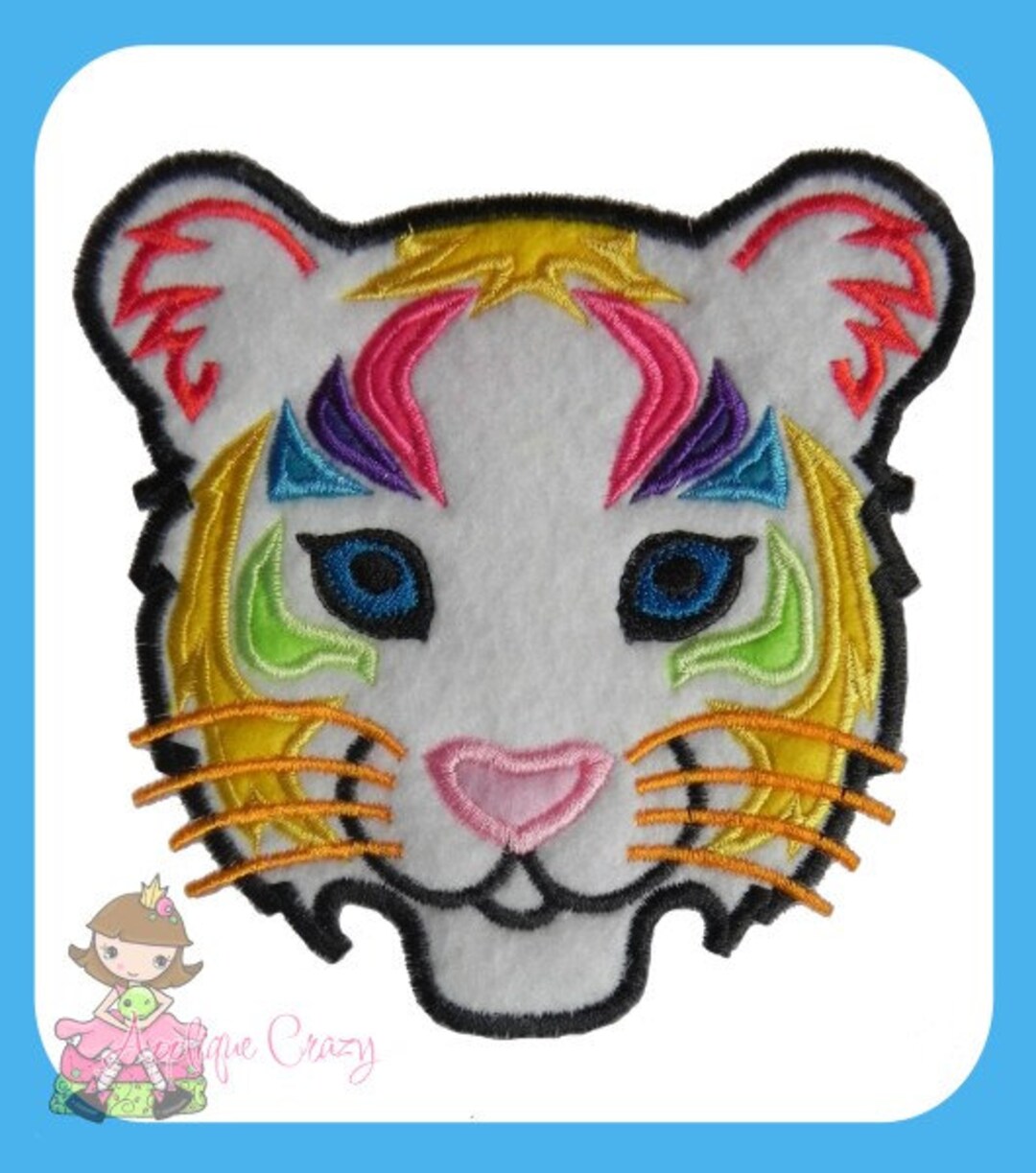 Tiger Applique Design - Etsy