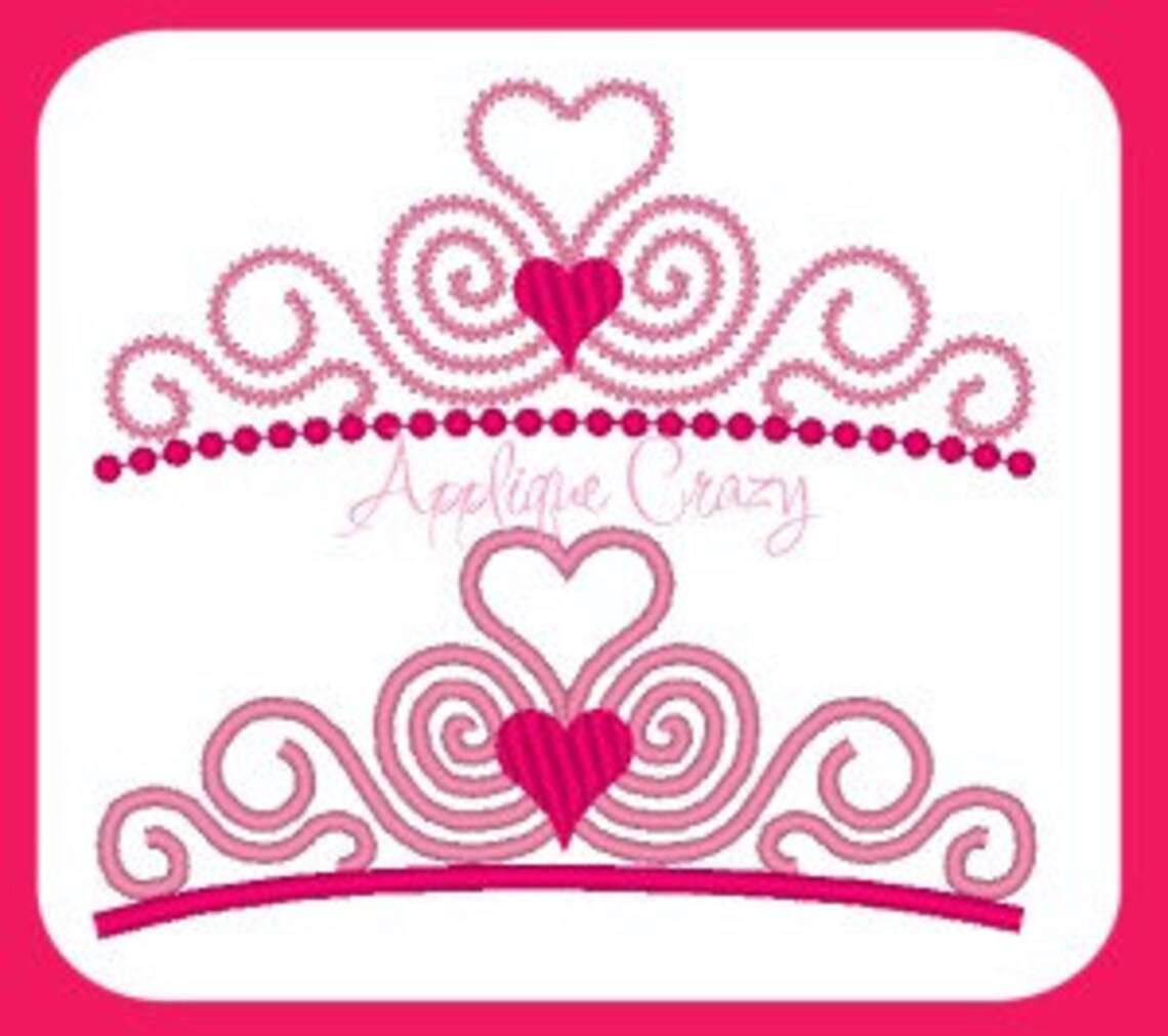 Tiara Embroidery Design - Etsy