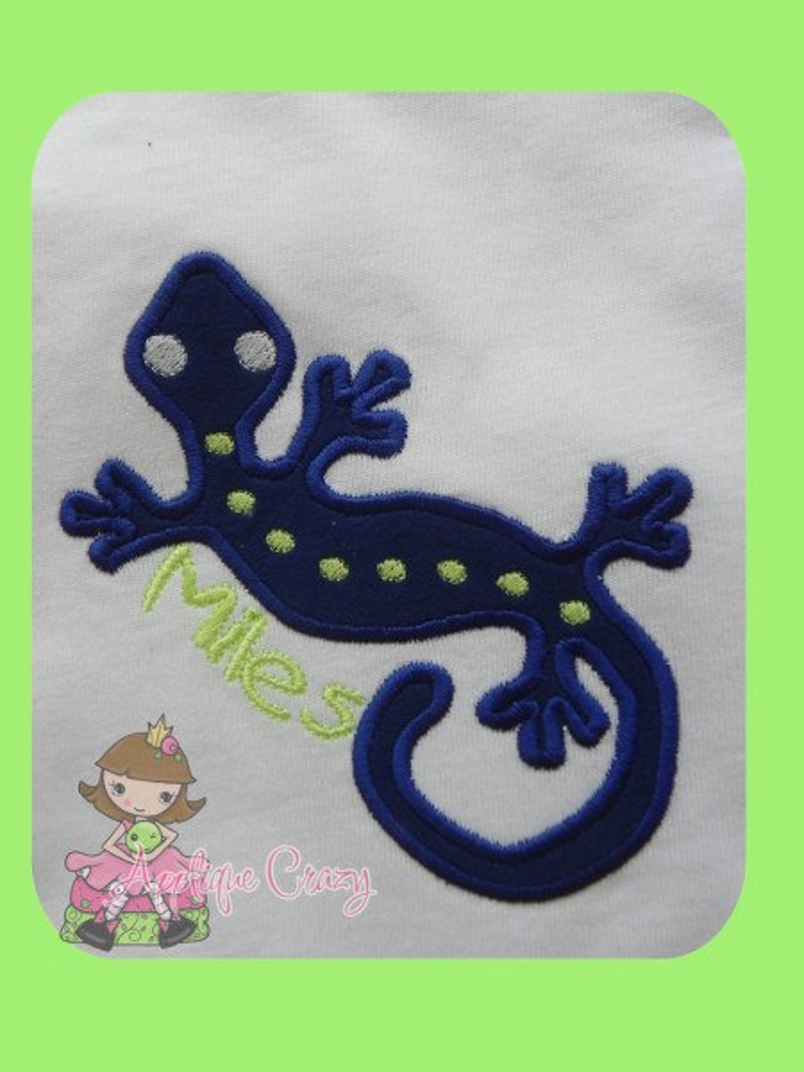 Gecko Applique Embroidery Design | Etsy