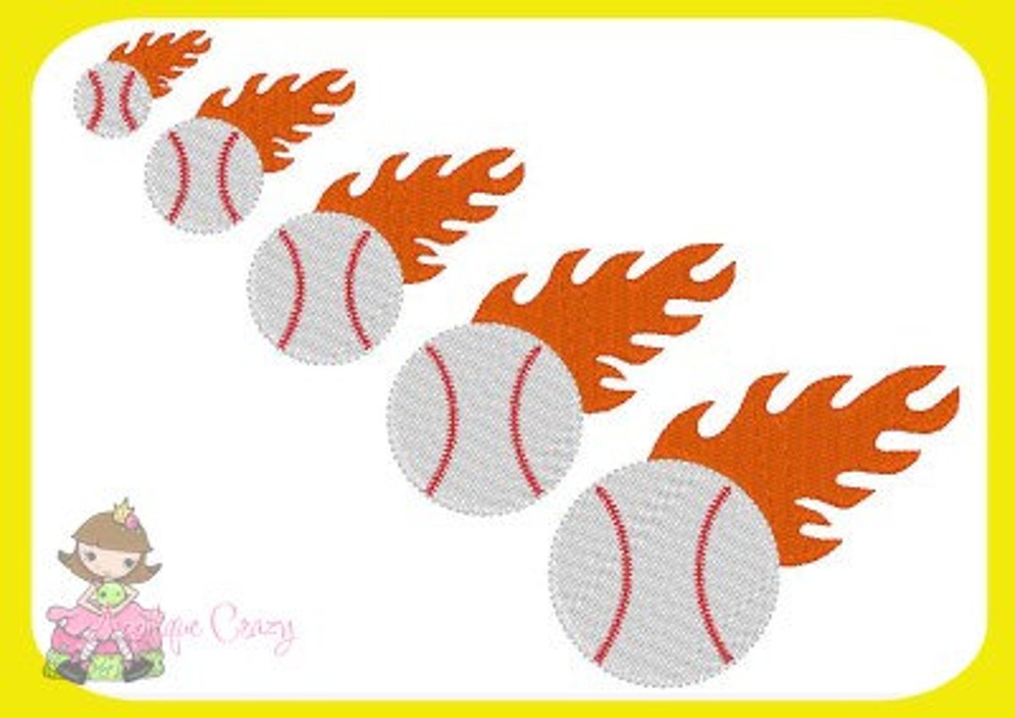 Baseball Applique Design | Etsy