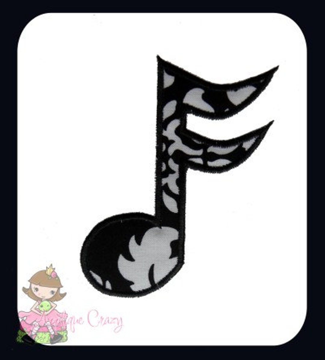 Music Note 3 Applique Design - Etsy