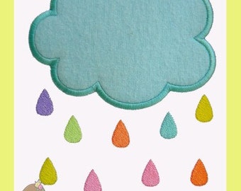 Rain Cloud Applique | Etsy