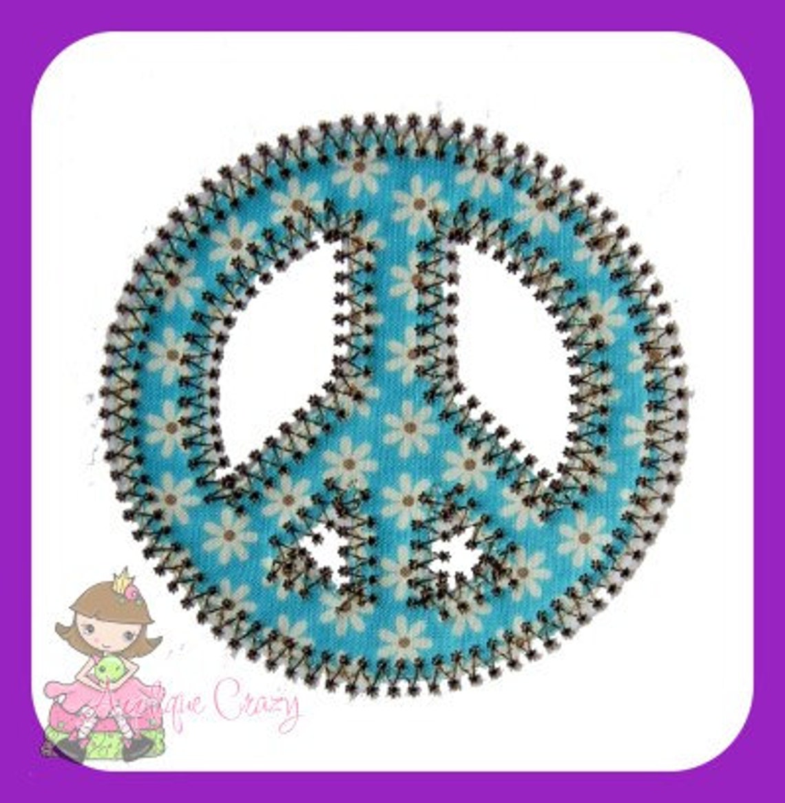 Vintage Peace Sign Applique Embroidery Design - Etsy