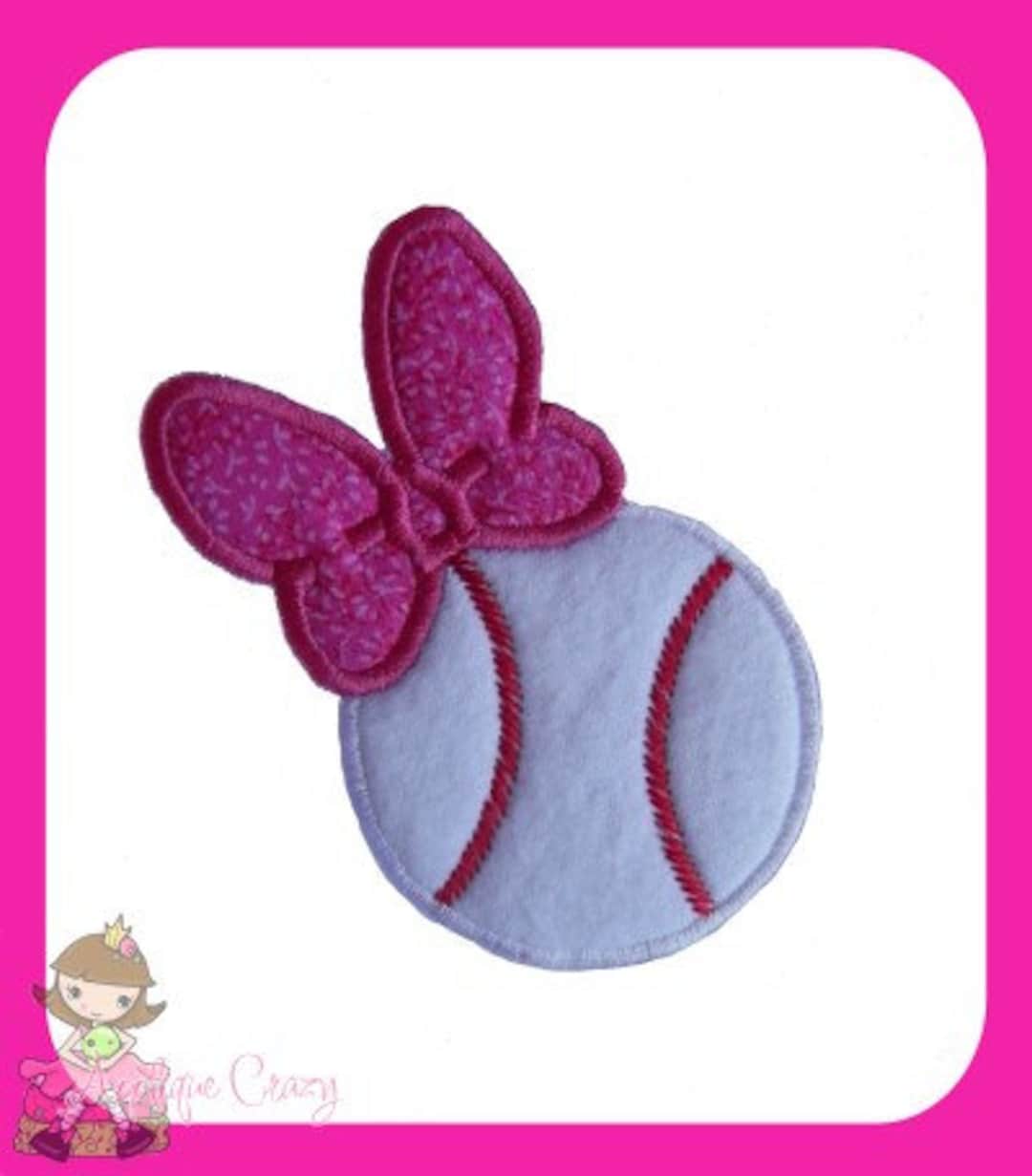 Girly Baseball Applique Design - Etsy