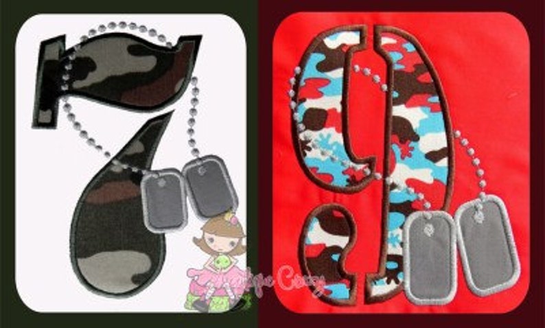 Military Applique Number Set Design - Etsy