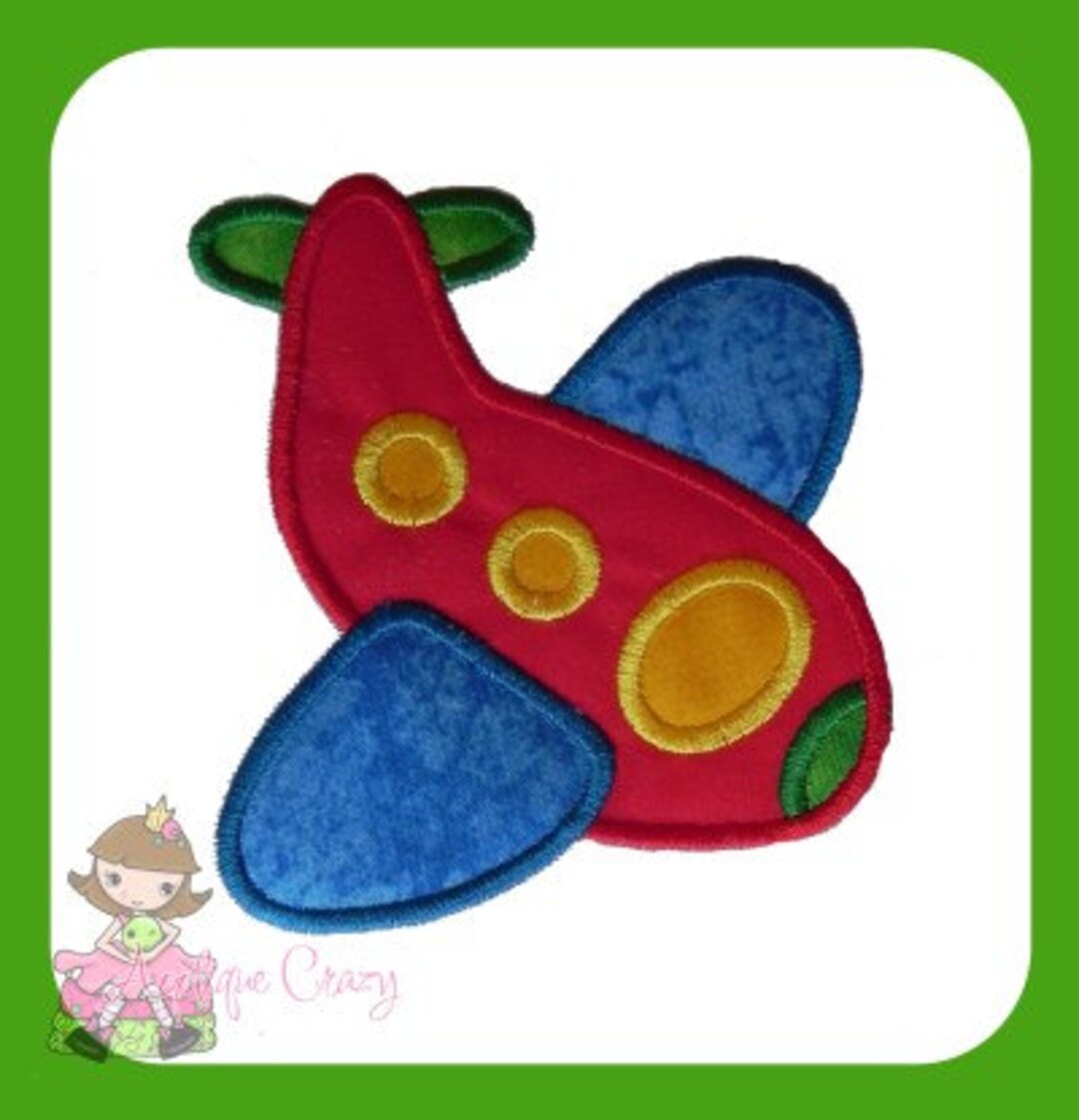 Airplane Applique Design - Etsy
