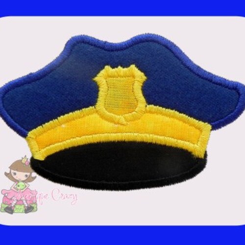 Police Hat Applique Design - Etsy