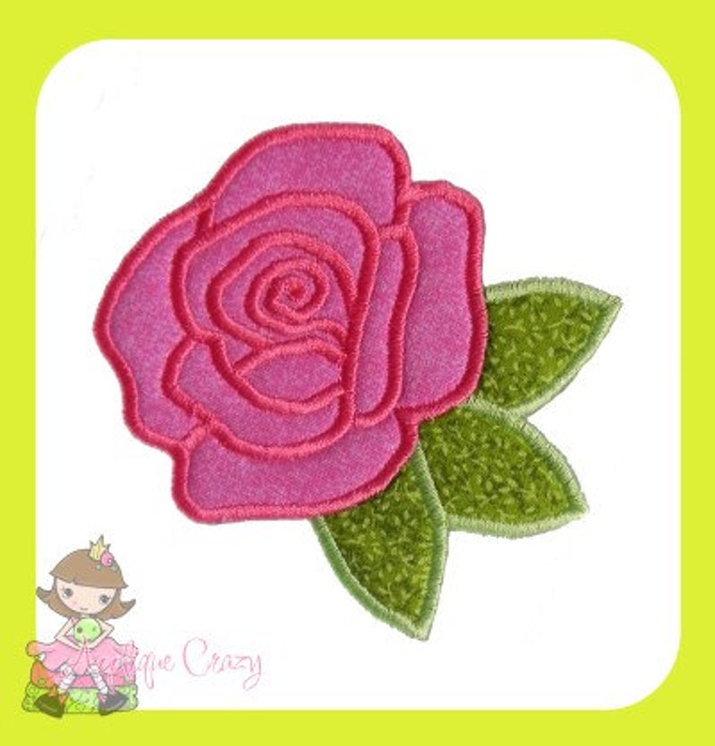 Rose Applique Design - Etsy