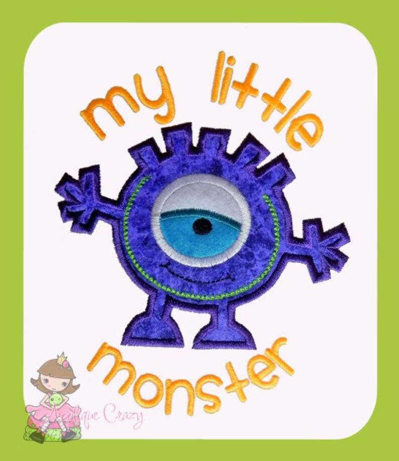 My Little Monster Applique Design - Etsy