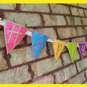 Happy Birthday Banner (in the Hoop) Embroidery File Design - Etsy