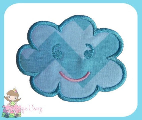 Happy Cloud Applique Design | Etsy