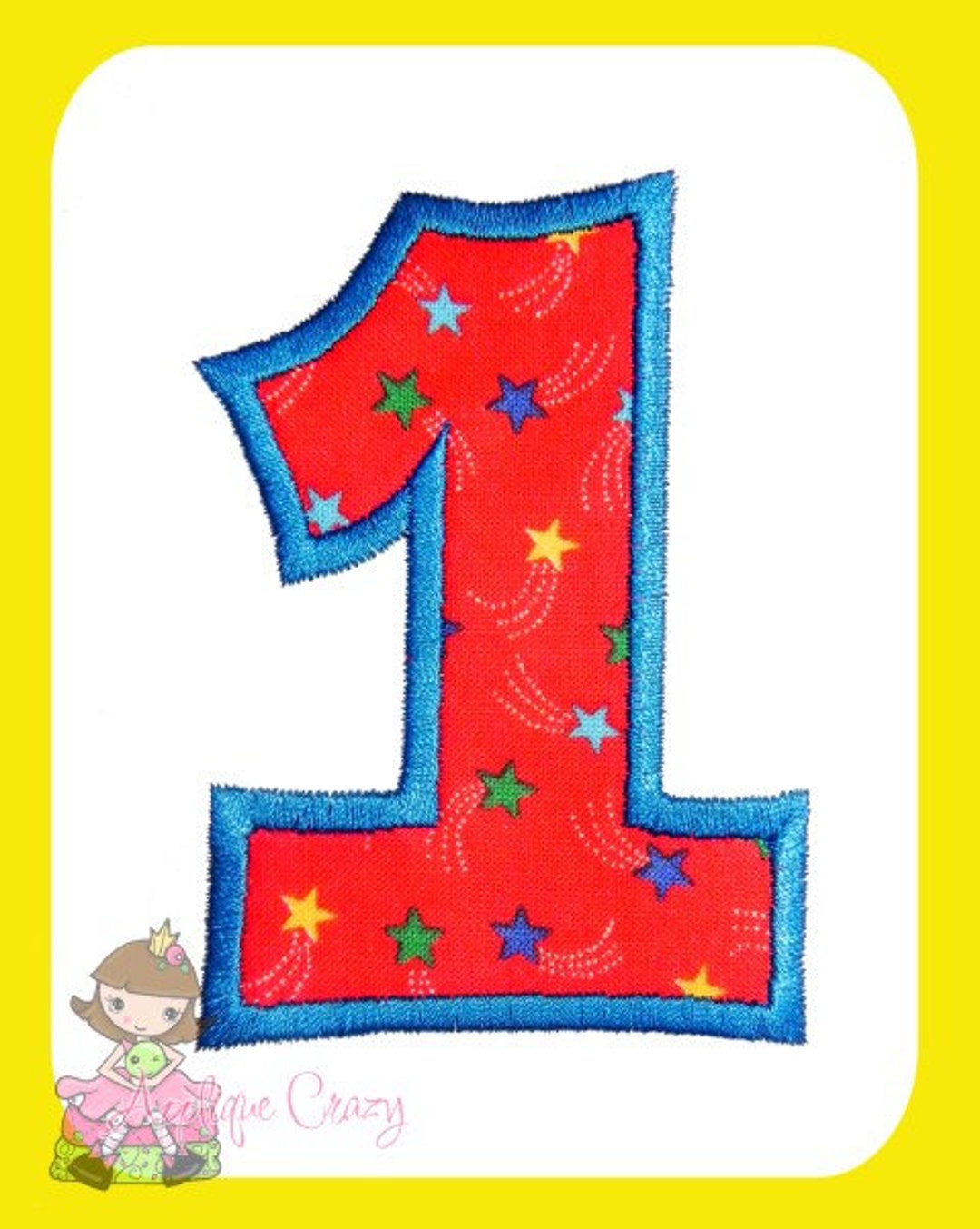Number One Applique Design - Etsy