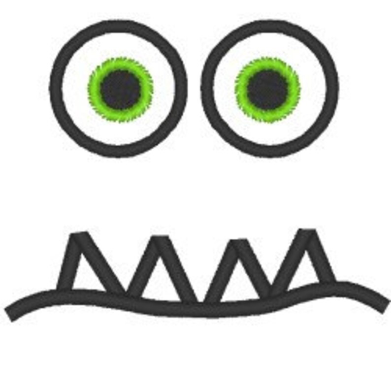 Monster Face Applique Design - Etsy