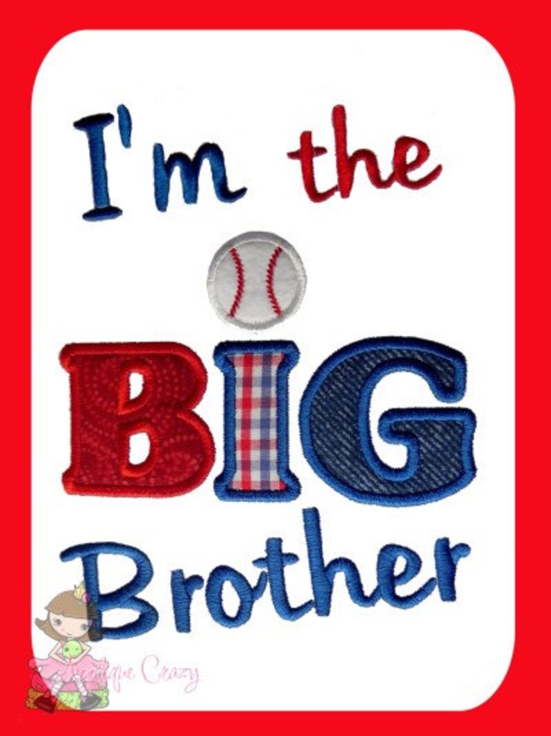 I'm the Big Brother Applique Embroidery Design - Etsy