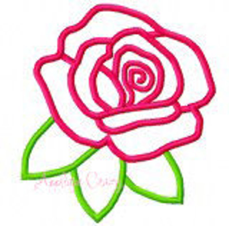 Rose Applique Design - Etsy