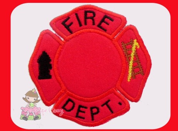 Firefighter Badge Applique Design | Etsy