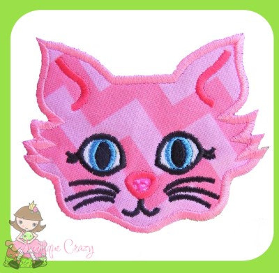 Kitty Cat Applique Design - Etsy