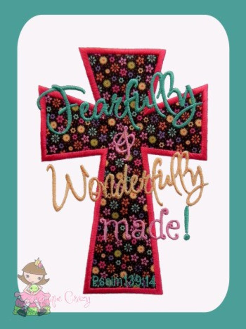 Cross Applique Design Psalm 139 - Etsy